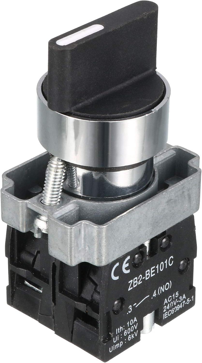 Sourcingmap Panel Mounting 3 Position Selector Black Rotary Switch ...