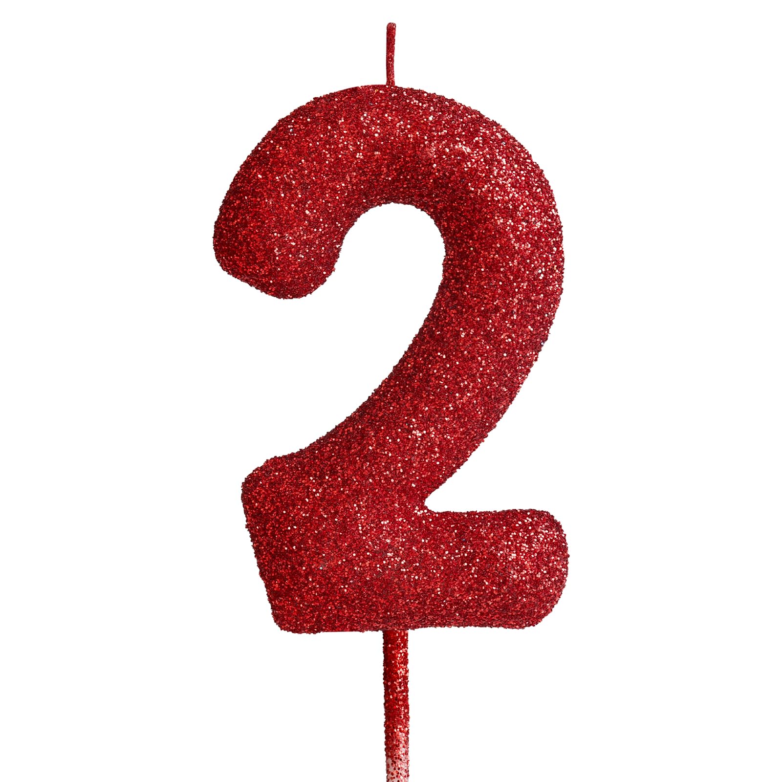 Amazon.com: 2nd Glitter Birthday Candles, Red Birthday Number Candle ...