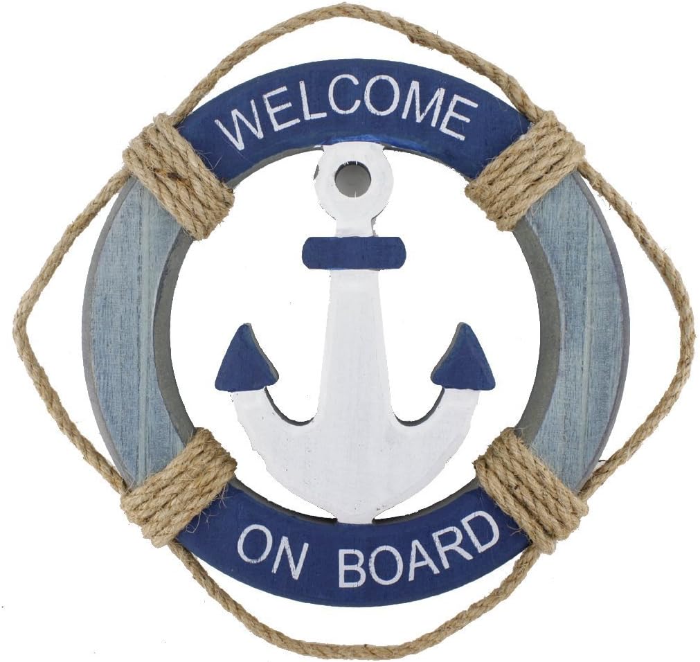 Amazon.com: Wooden Nautical Life Ring Wall and Door Hanging Ornament ...