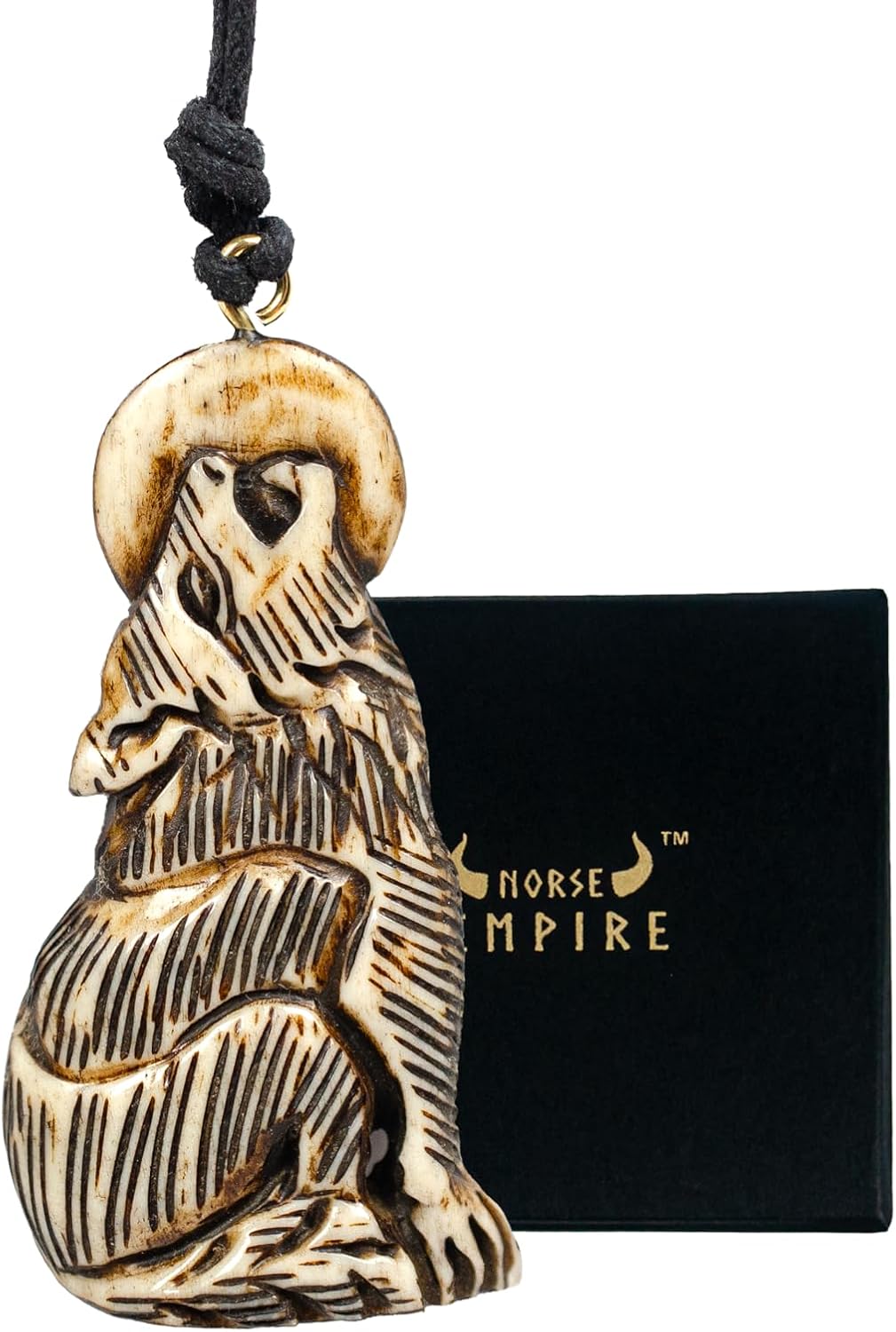NORSE EMPIRE Viking Bone Pendant - Roaring Fenrir Design - Viking Gifts ...