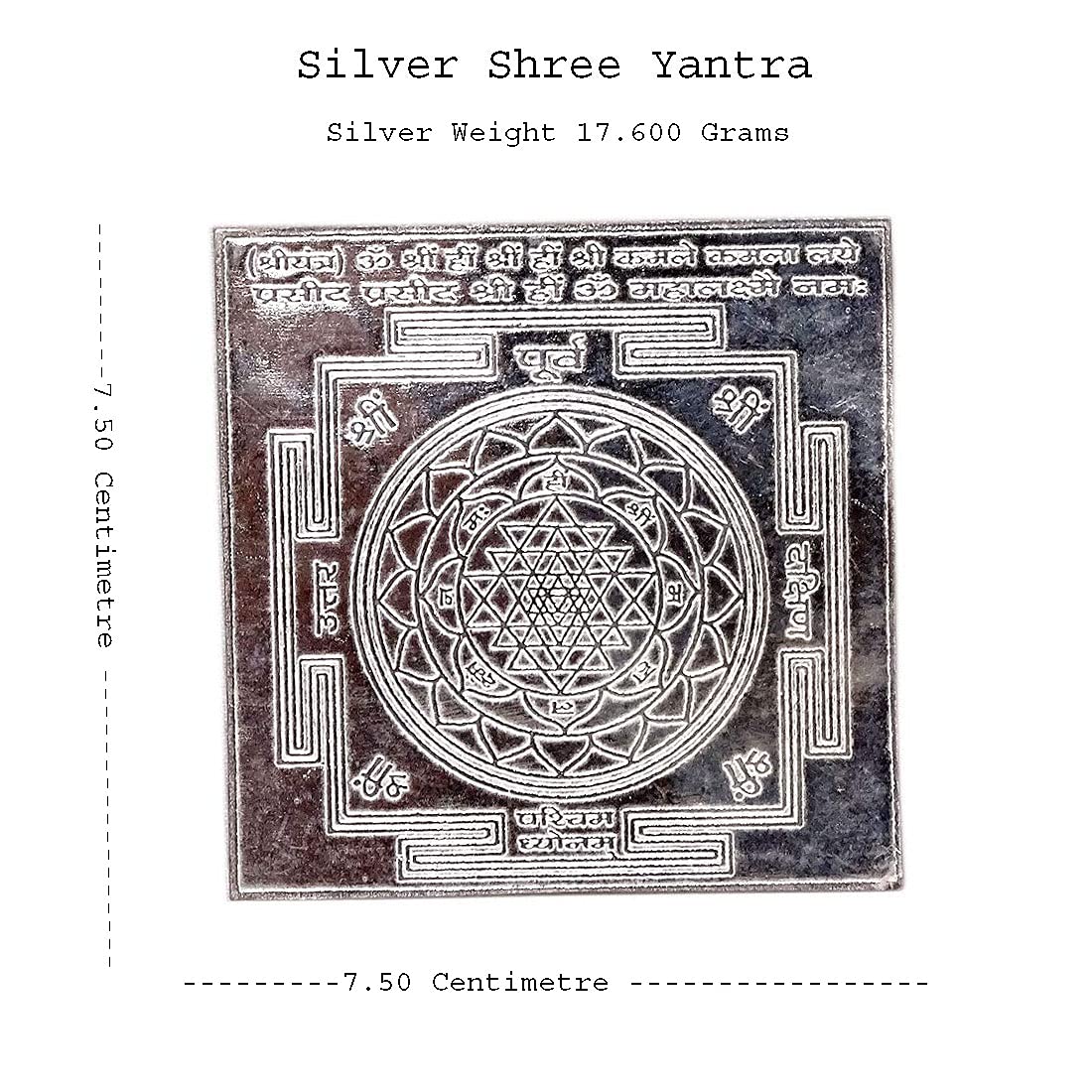 Buy Sahiba Gems Exclusive Pure Silver/Chandi Shree Shree Silver Yantra ...