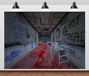 Amazon.com : BELECO 5x4ft Fabric Horror Abandoned Hospital Backdrop ...