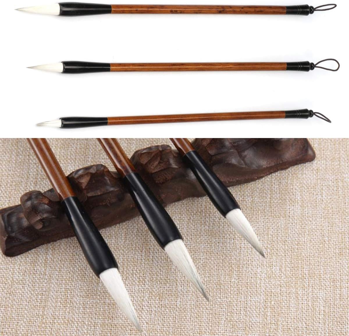 3PC Calligraphy Pens Chinese Japanese Brushes Set Ink Painting Writing ...