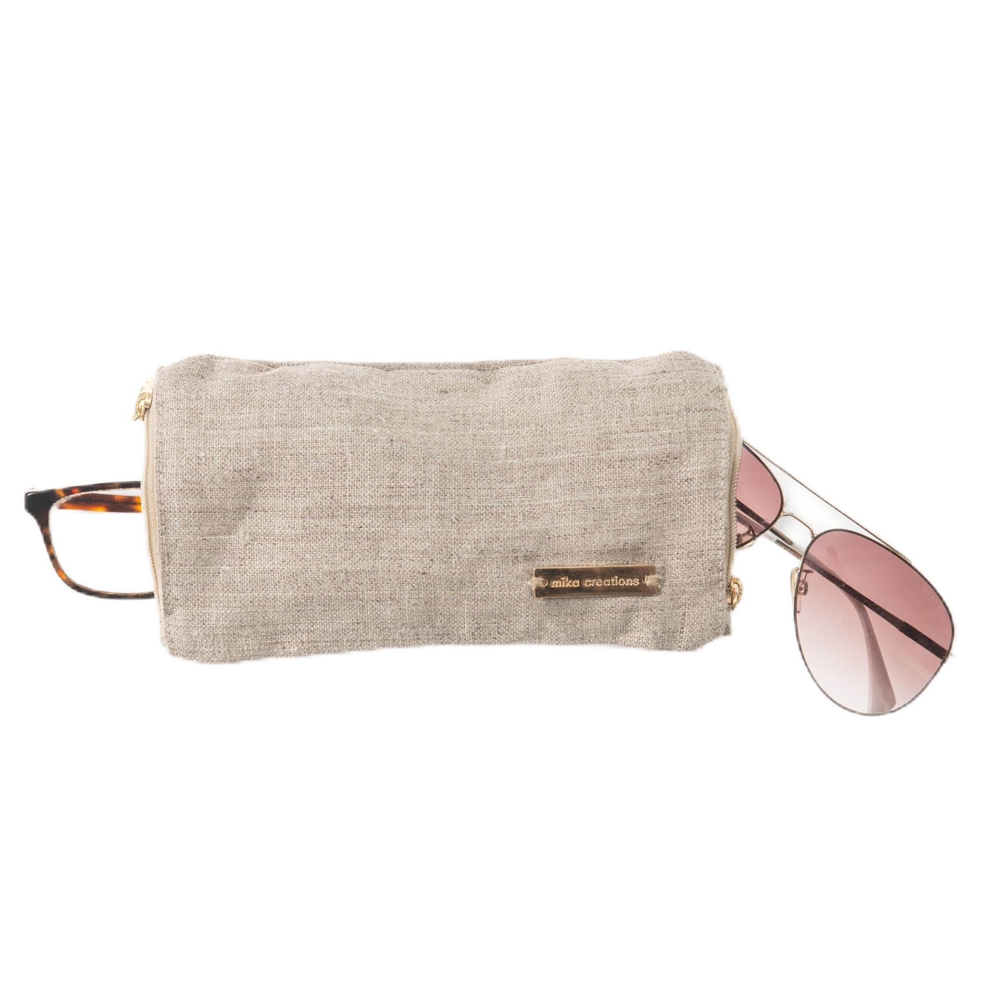 Double Glasses Case Soft Pouch | Eco-Friendly Dual Compartment Design ...