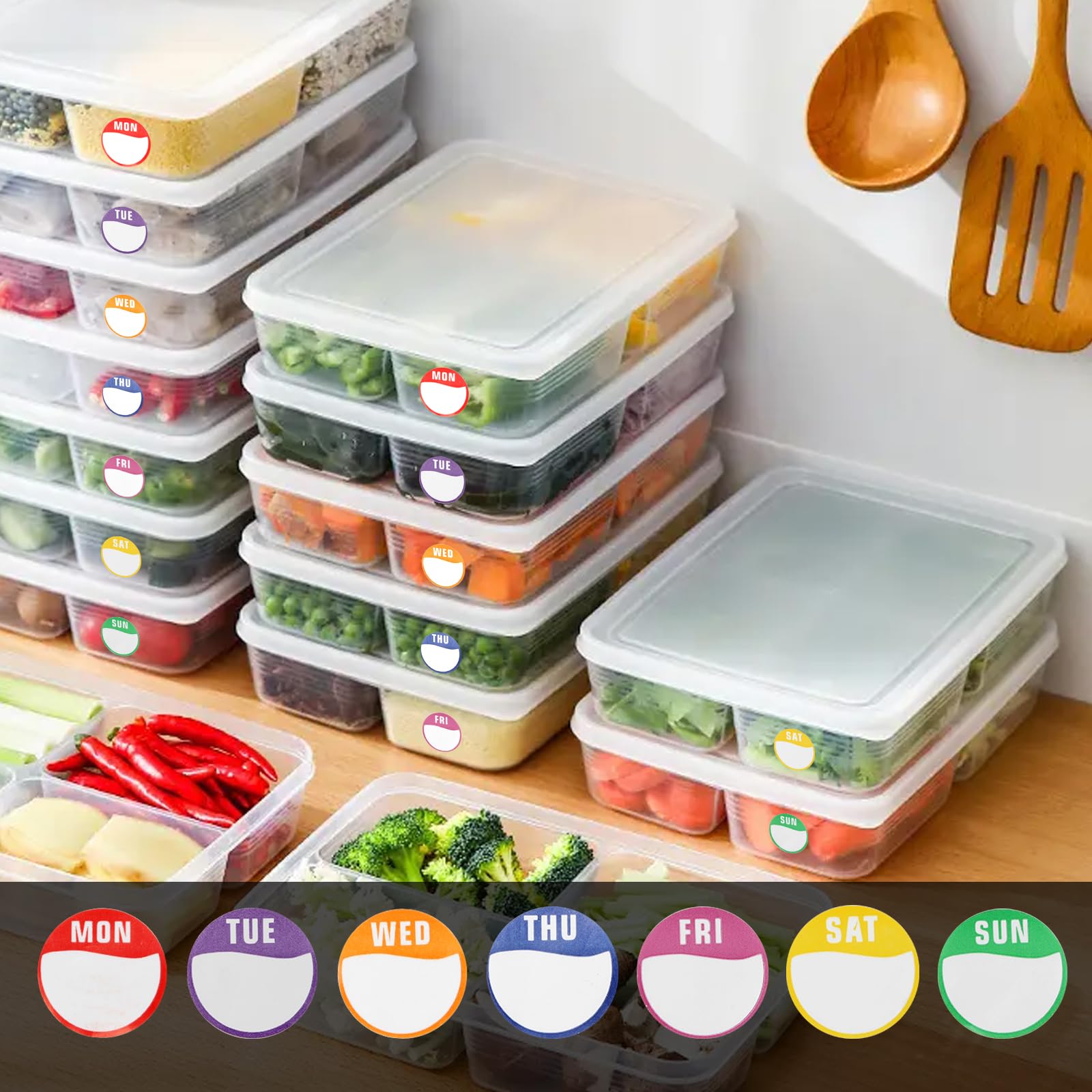 Snapklik.com : 7000 Pcs Day Dots Food Labels, 7 Day Of The Week Sticker ...