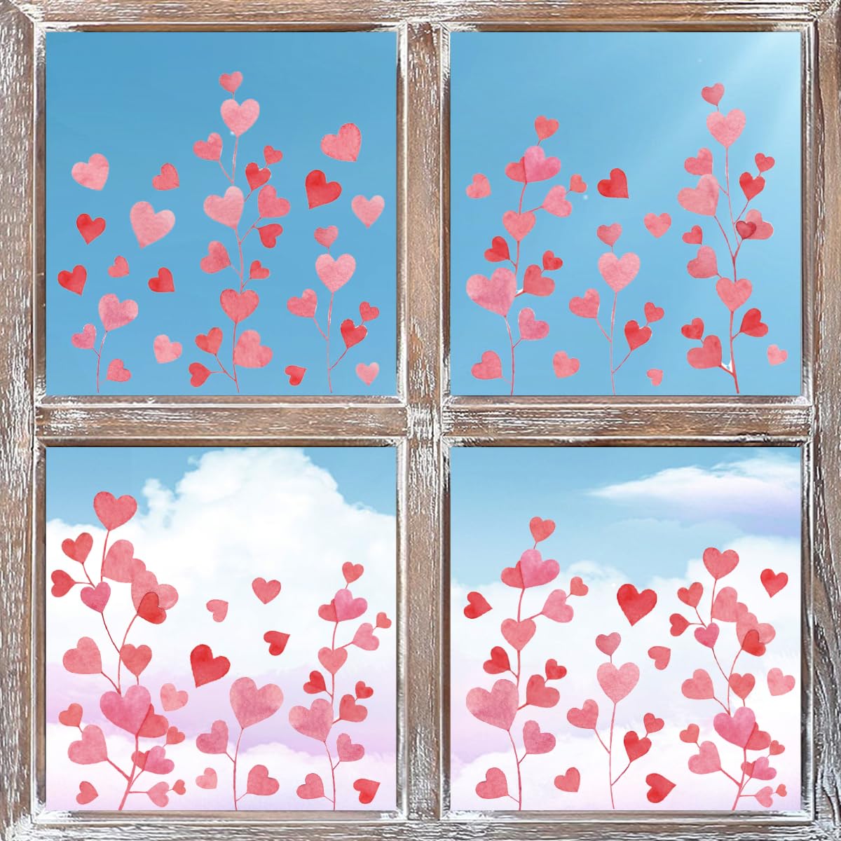 Amazon.com: Horaldaily 40 PCS Valentine Window Cling Sticker, Pink Tiny ...