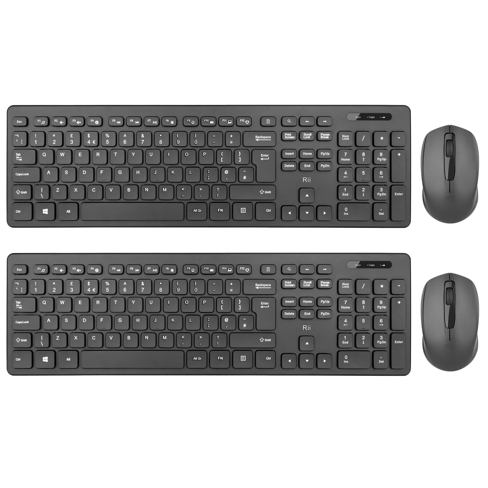 Wireless keyboard and Mouse Set,Rii RK200 Standard Full Size Wireless ...