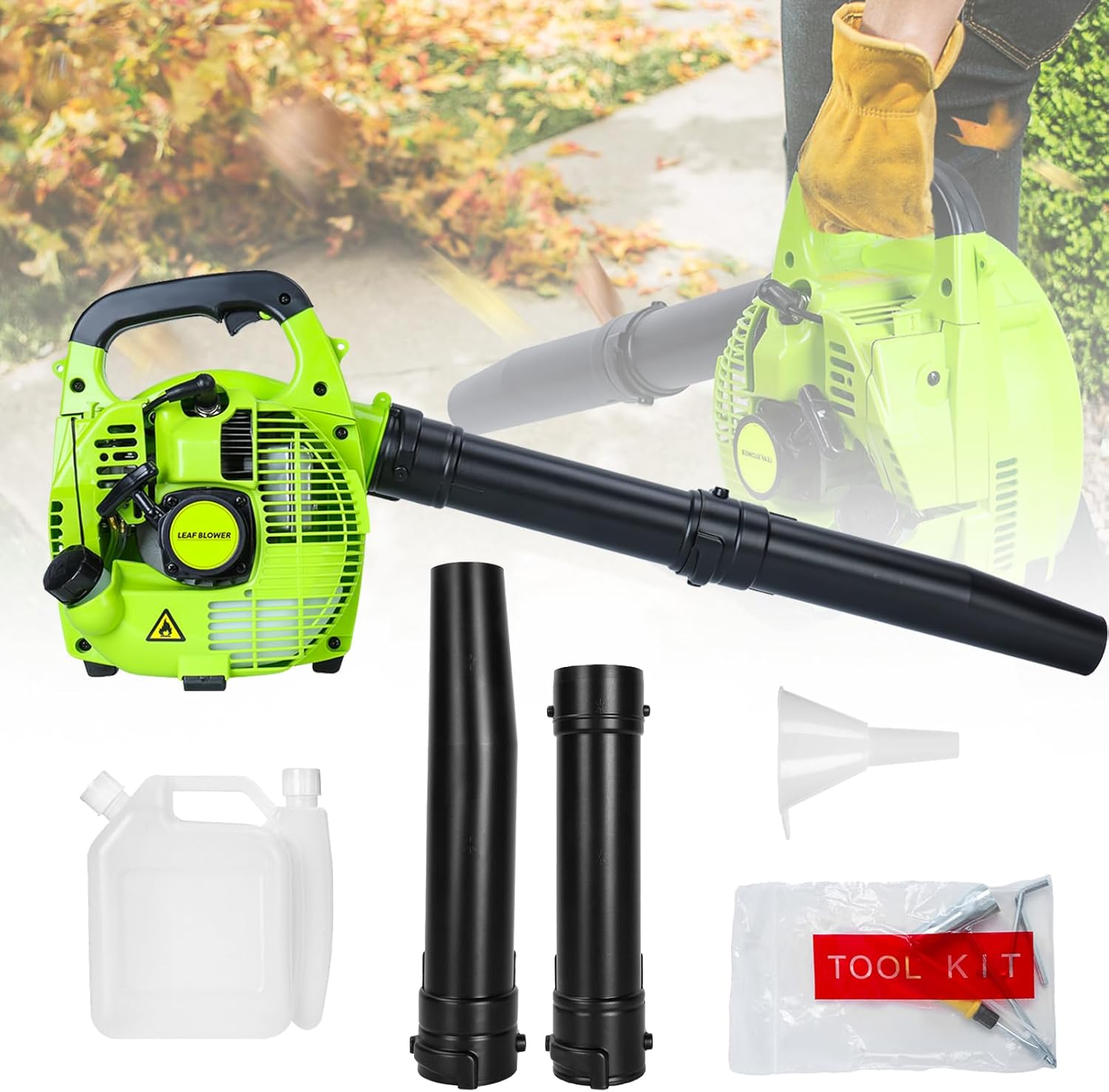 Amazon.com: Handheld Gas Blower, 2-Stroke 26cc Gas Powered Leaf Blower ...