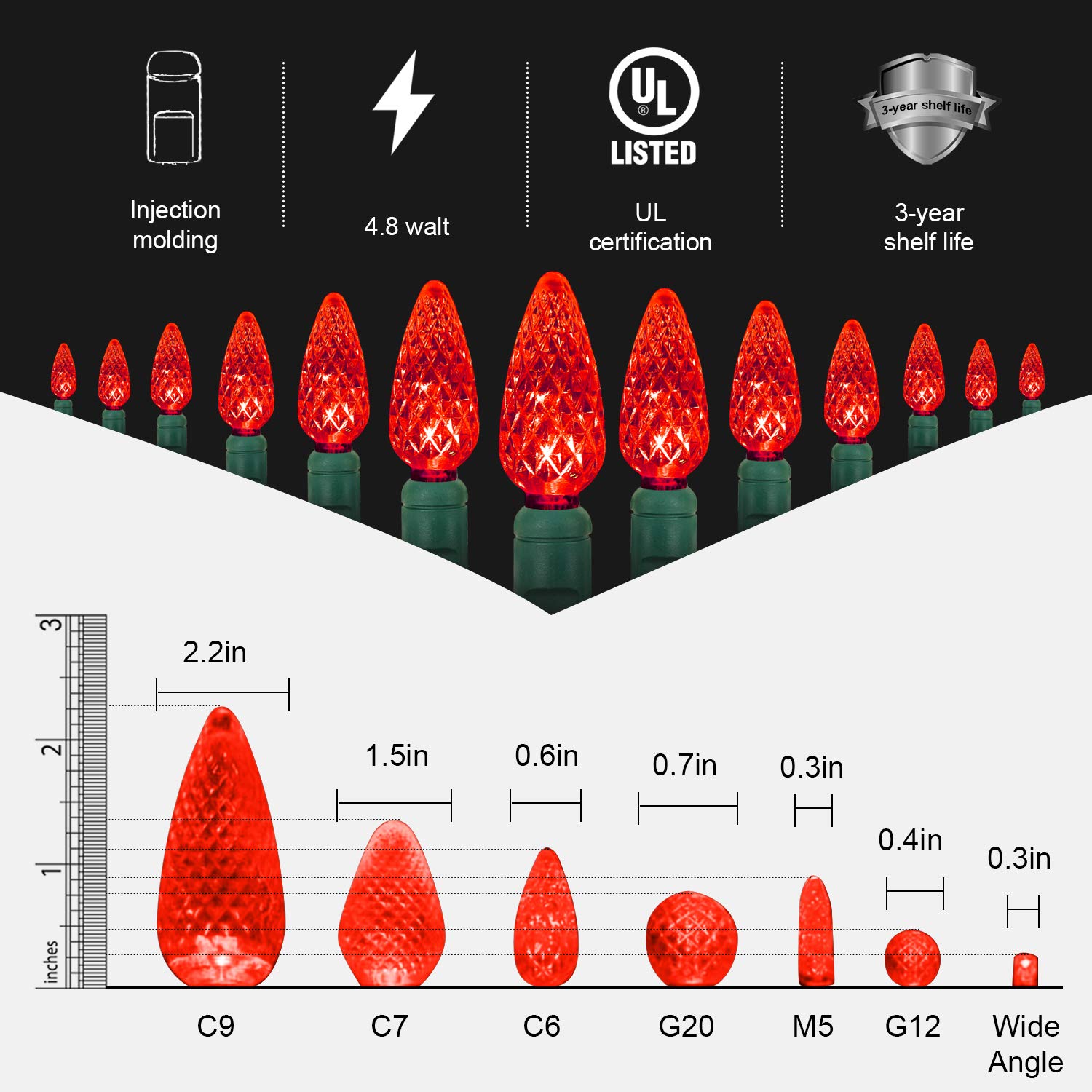 Xmas Light Sizing Chart New Christmas Light String Santa Claus Cartoon