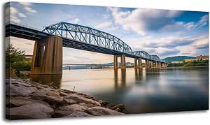 Amazon.com: Canvas Wall Art Prints Chattanooga Tennessee city Large ...