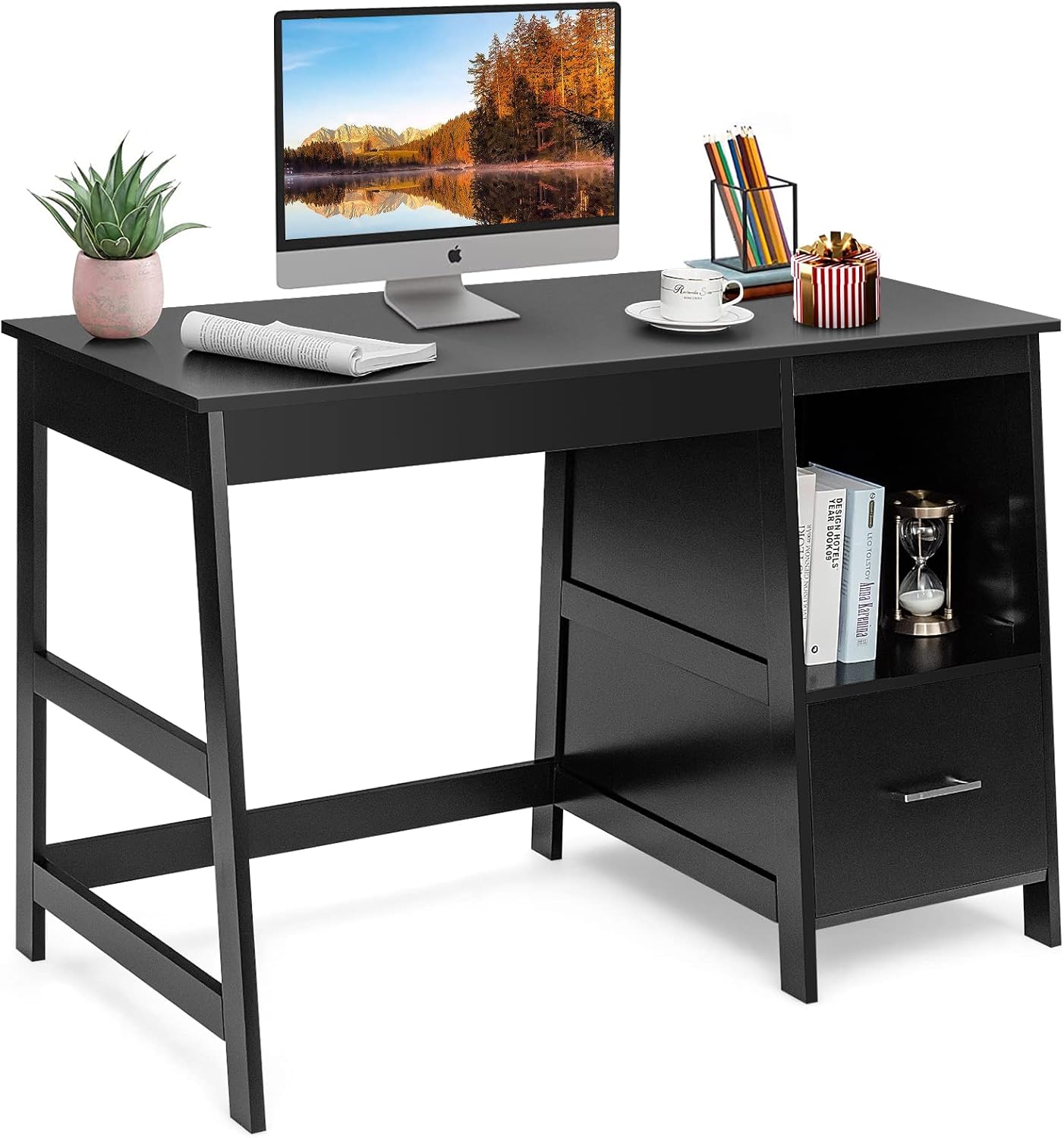 Amazon.com: IFANNY Computer Desk with Drawers, 47.5’’ Modern Office ...