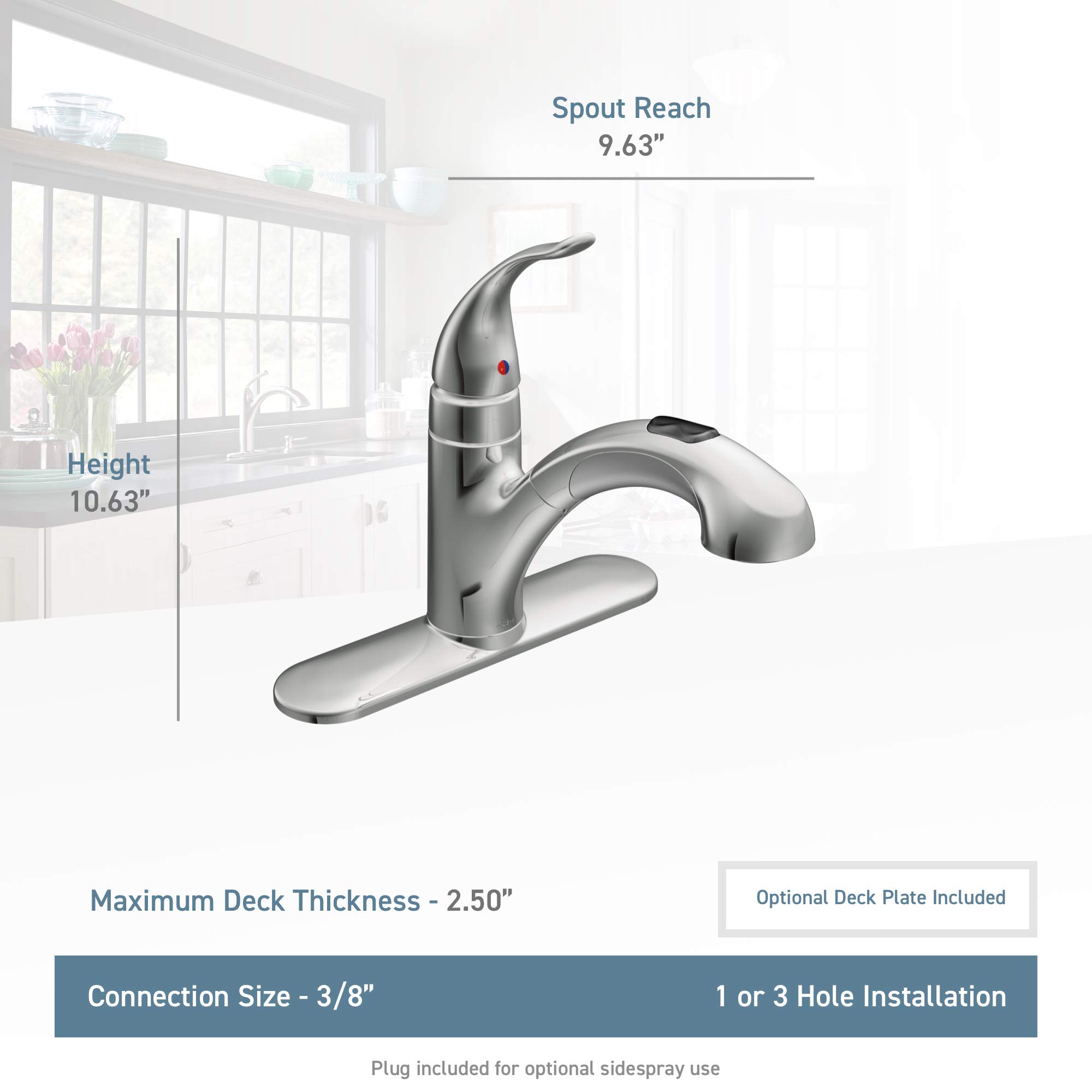 Moen 67315C Integra One-Handle Pullout Kitchen or Laundry Faucet ...