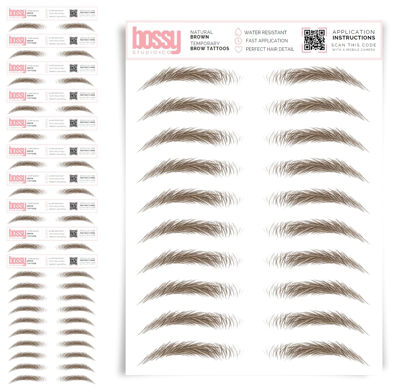 Amazon.com : 10 Pack Temporary Eyebrow Tattoos Waterproof Eyebrow ...