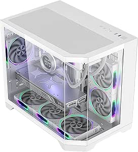Amazon.com: Computer Cases, Mid-Tower PC Gaming Case M-ATX/ITX - Front ...