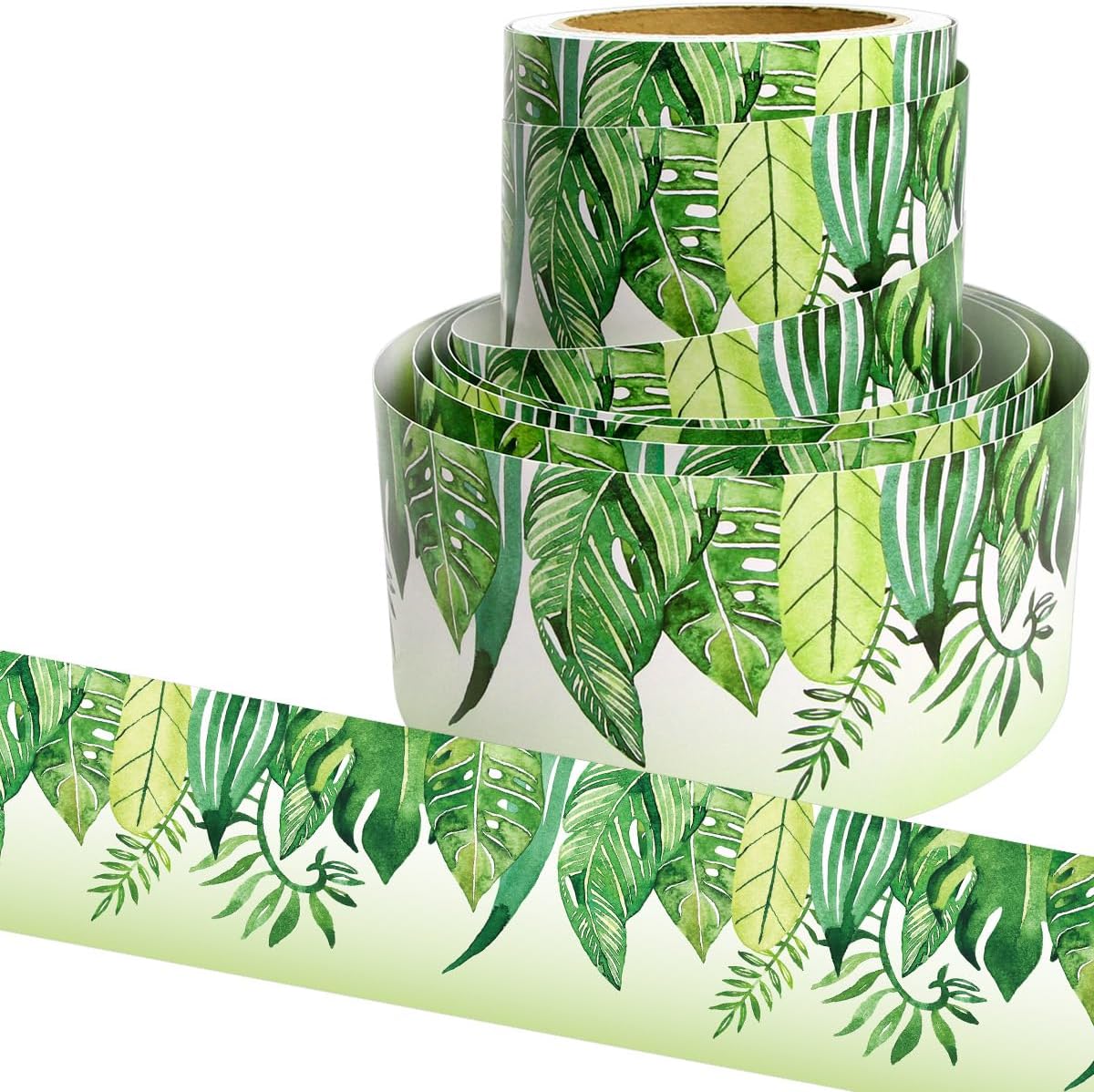 Fancy Land Tropical Leaf Bulletin Board Border 36Ft Jungle Theme ...