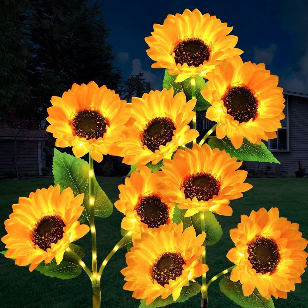 Solar Flowers Outdoor Waterproof Decorative - 3 Pack Solar Garden ...