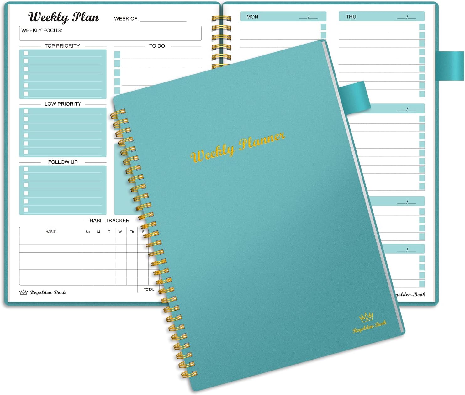 Amazon.com : Weekly Planner Undated, Weekly Goals Schedule Planner ...