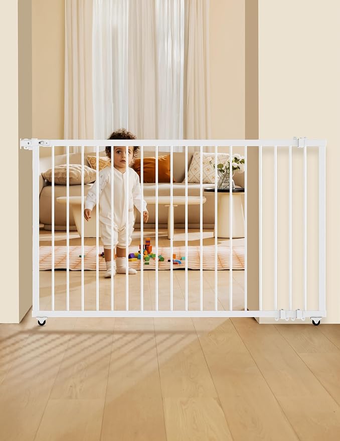 Amazon.com: Babelio Sliding Baby/Dog Gate, No Bottom Bar Narrow Baby ...