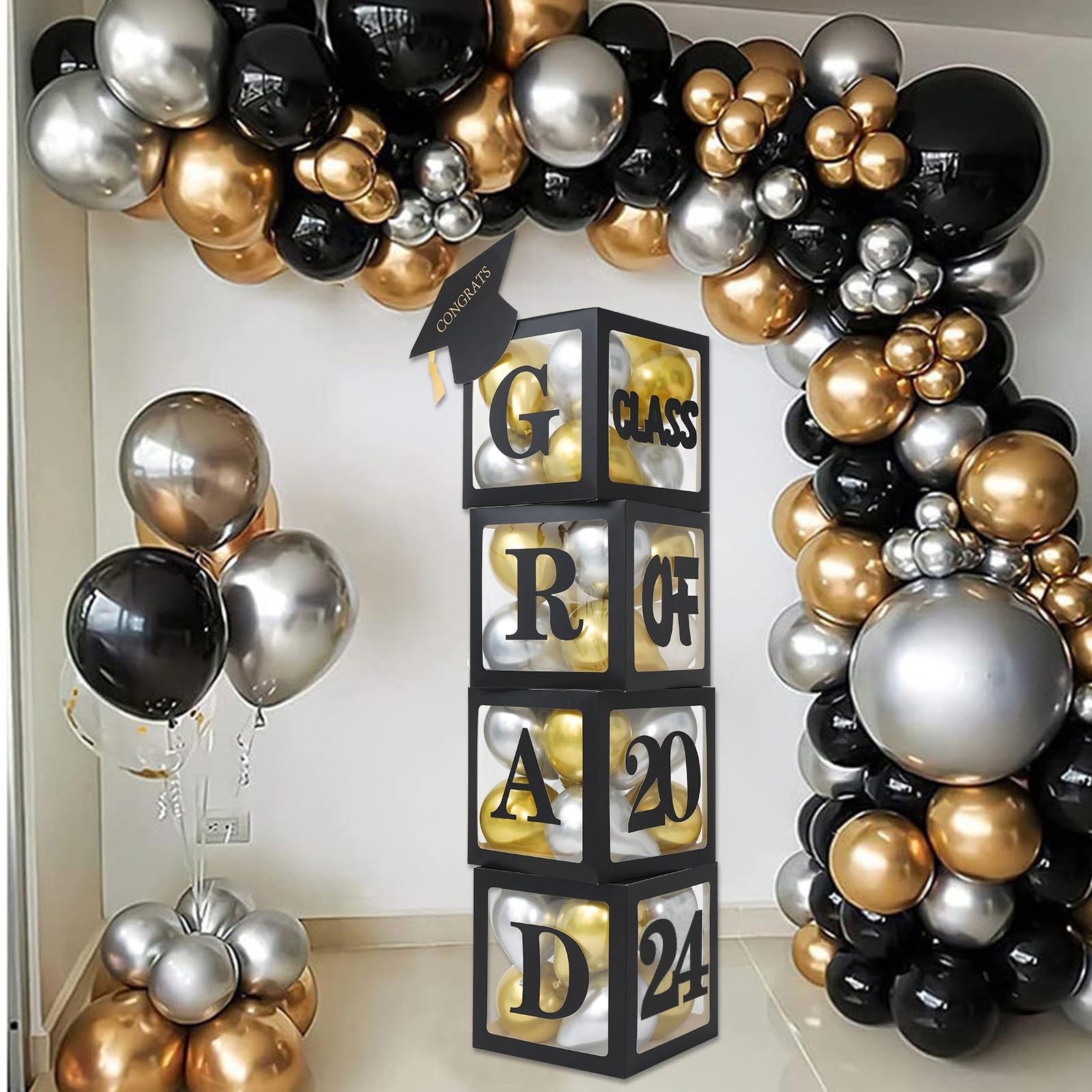 Snapklik.com : 2024 Graduation Balloon Boxes Decorations, 4 Pieces ...