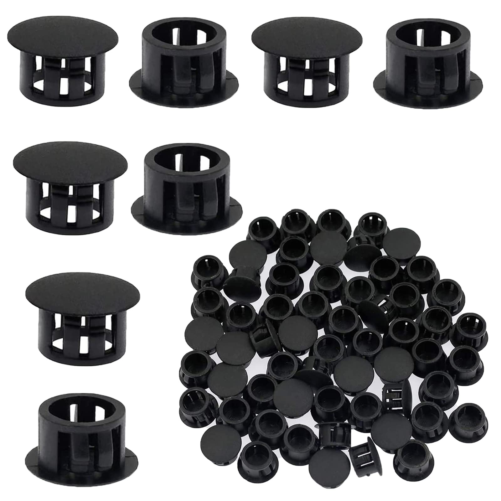 50 Pack Plastic Hole Plugs, HANSHILAI Flush Type Panel Round Hole Plugs ...