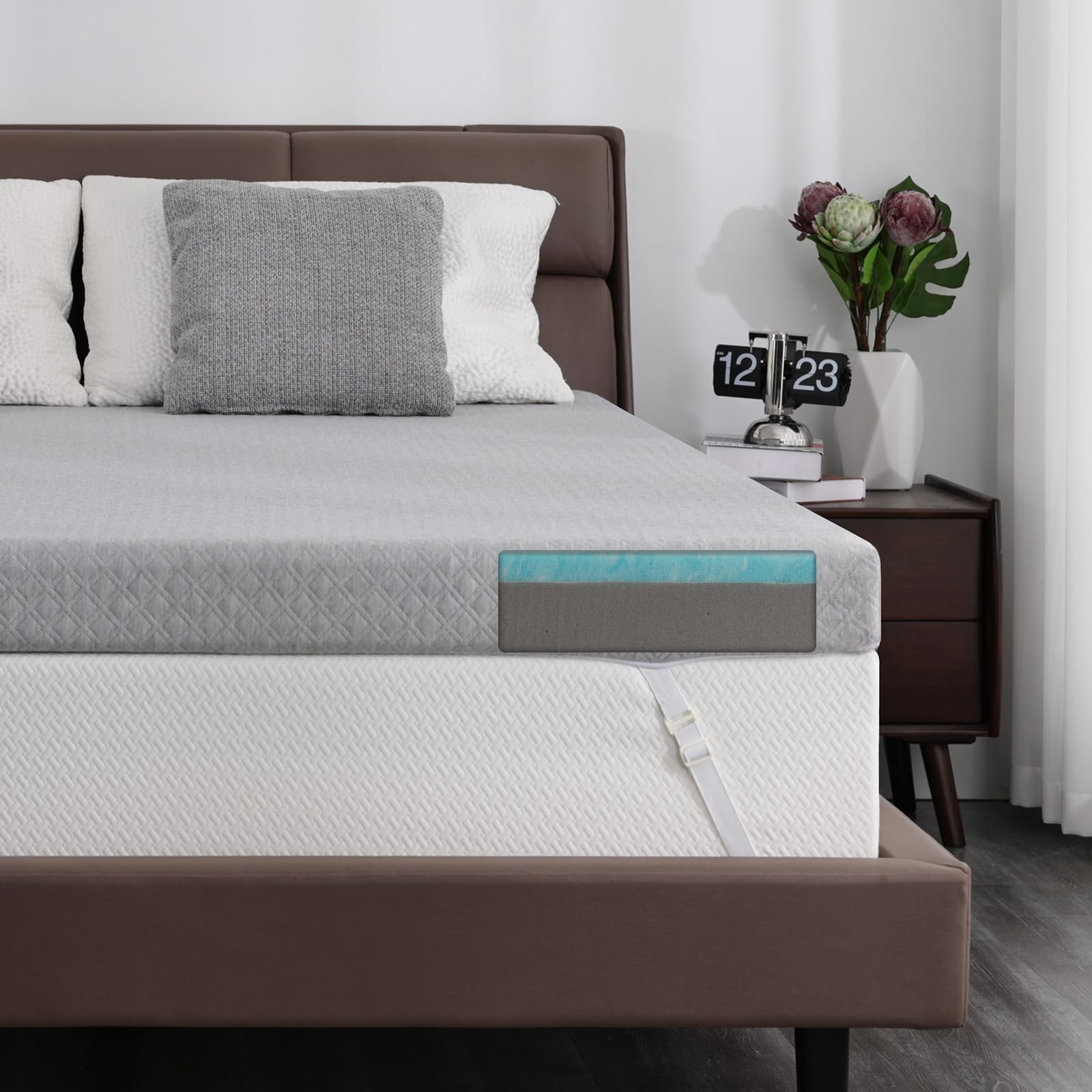 Amazon.com: Extra Firm Mattress Topper 3 Inch Queen Size, Firm Memory ...