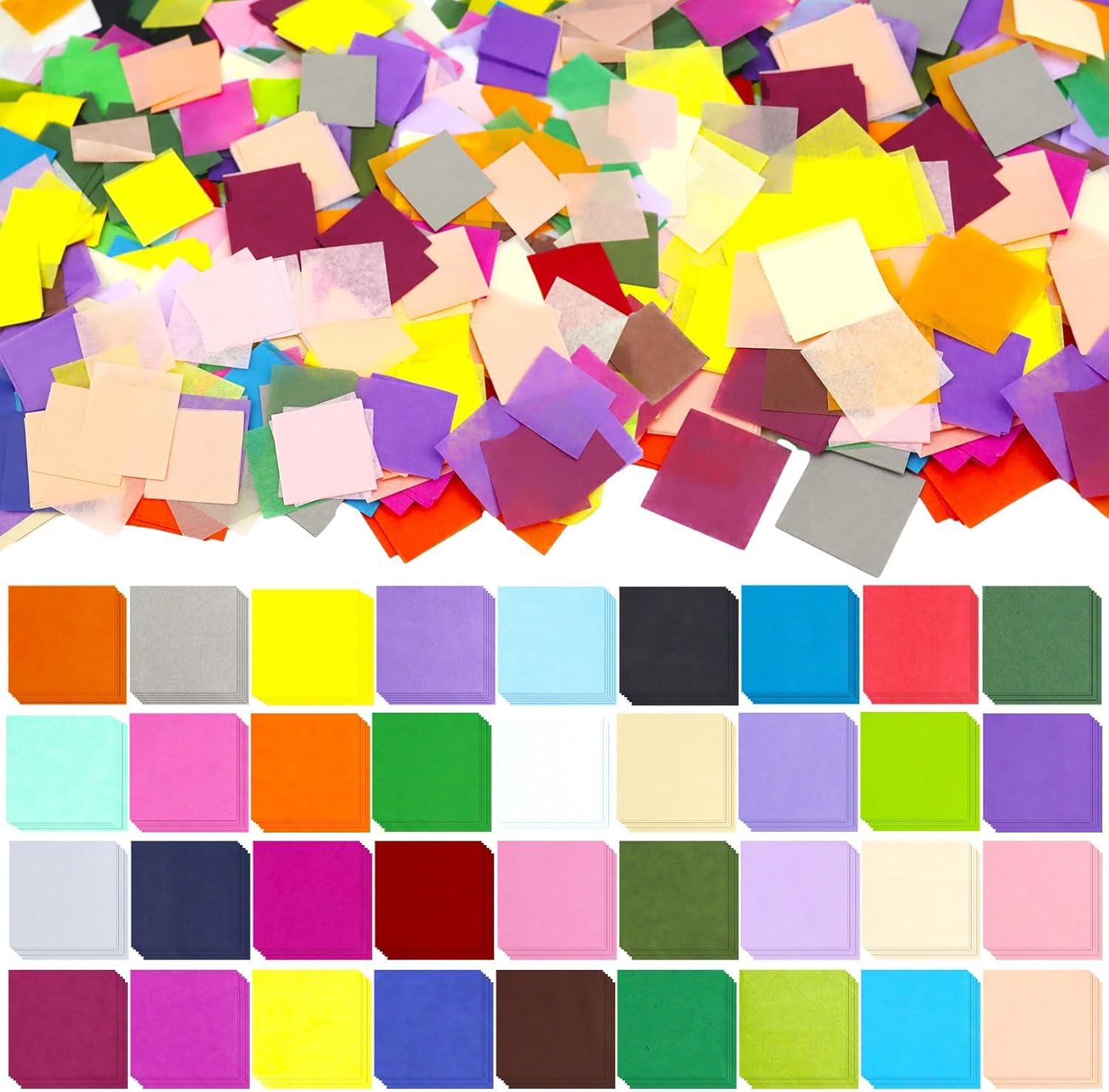 Amazon.com: Jyongmer 10800 Pcs 2 Inch Tissue Paper Squares, 36 Assorted ...