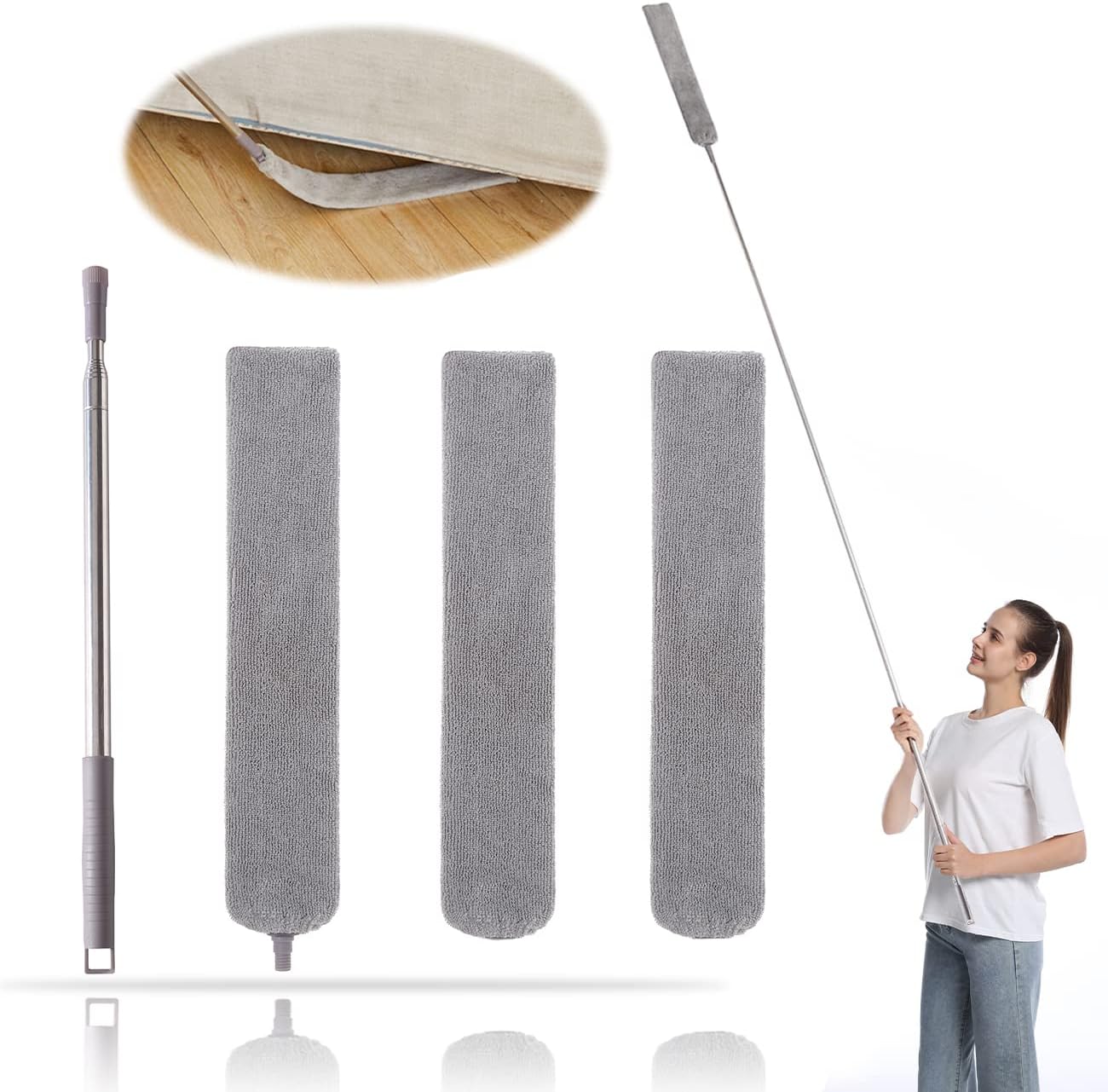 Amazon.com: Removable and Washable Telescopic Dust Collector Microfiber ...