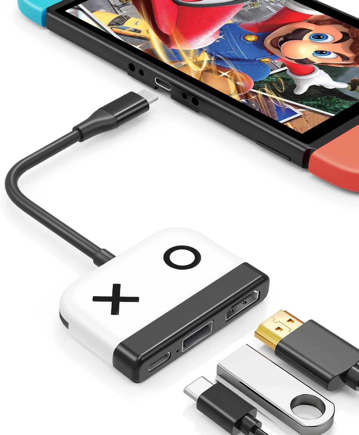 Tendak Adaptador USB C a HDMI para Nintendo Switch - 3 en 1 USB C Hub ...