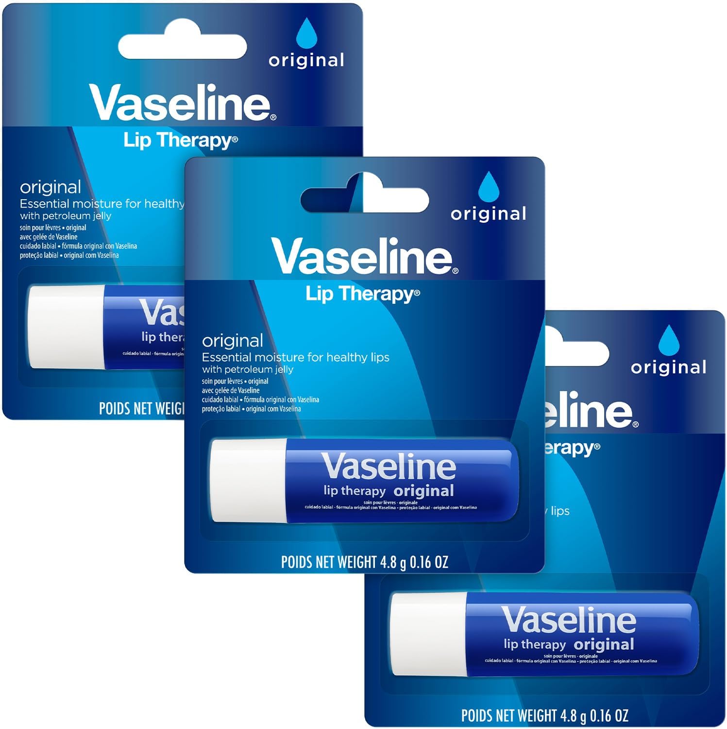 Amazon.com: Vaseline Lip Therapy Original, Fast-Acting Lip Moisturizer ...