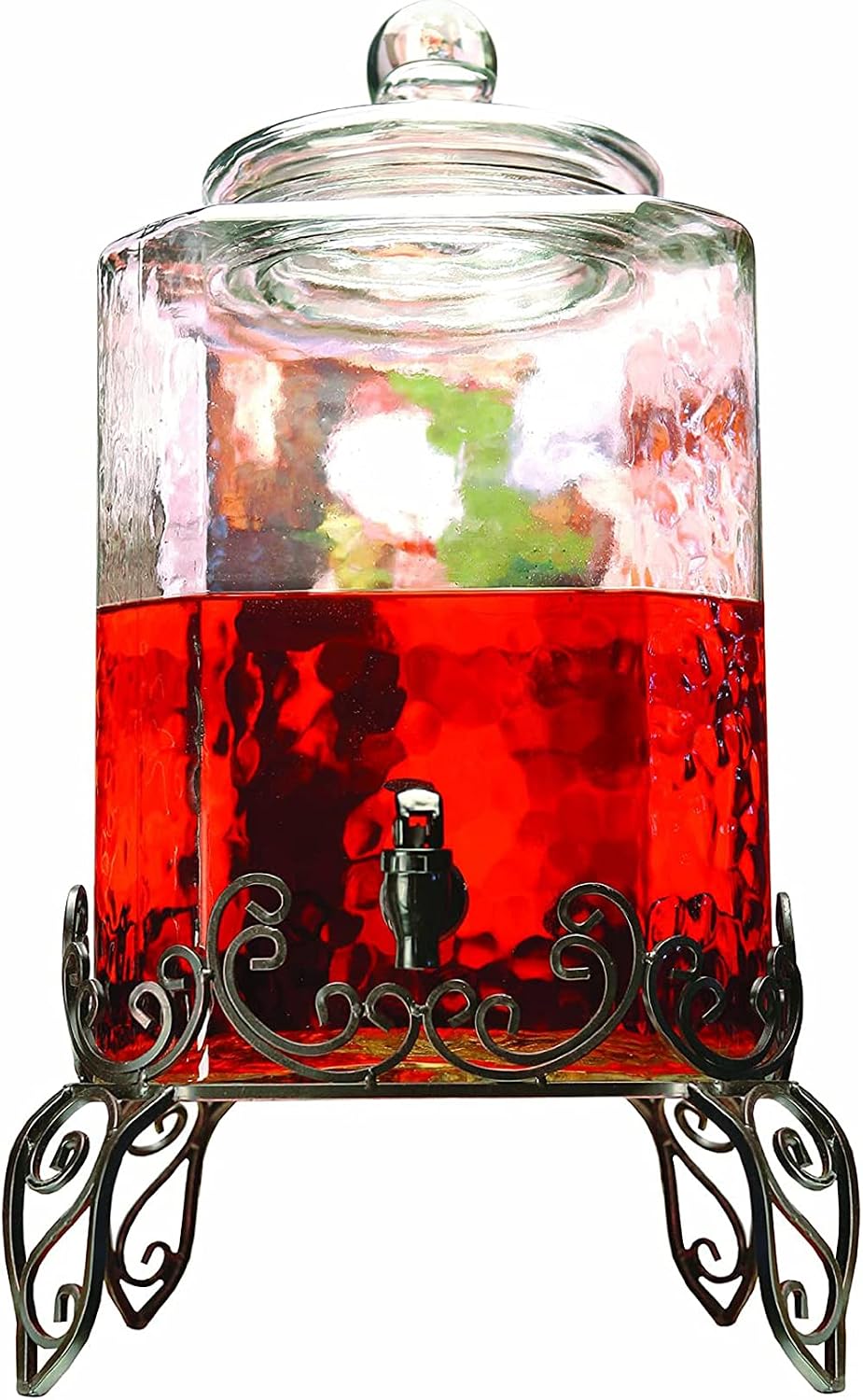 Amazon.com: Circleware 320-Ounce Portofino Hammered Glass Dispenser ...