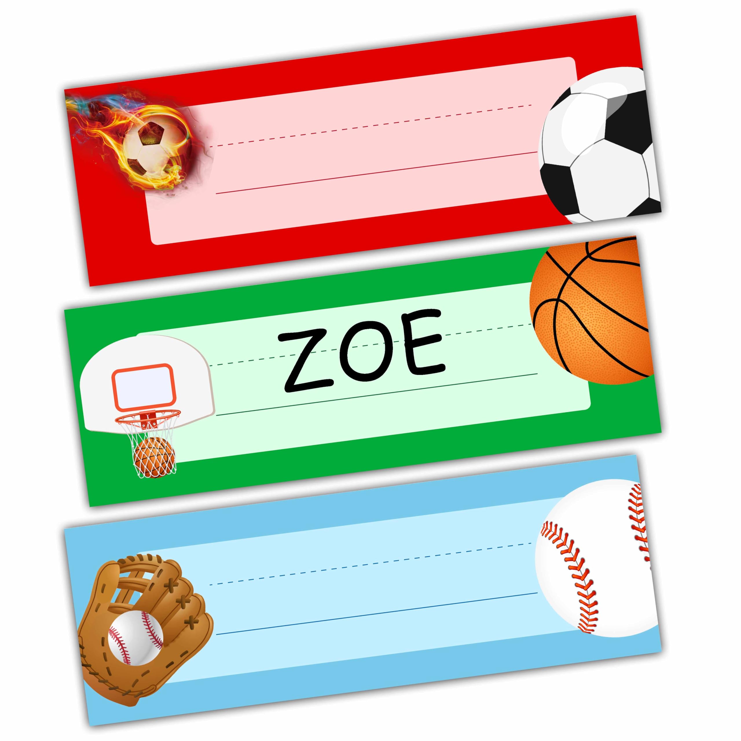 Sports Ball Labels 30-Pack Sports Ball Name Tags - Self-Adhesive ...