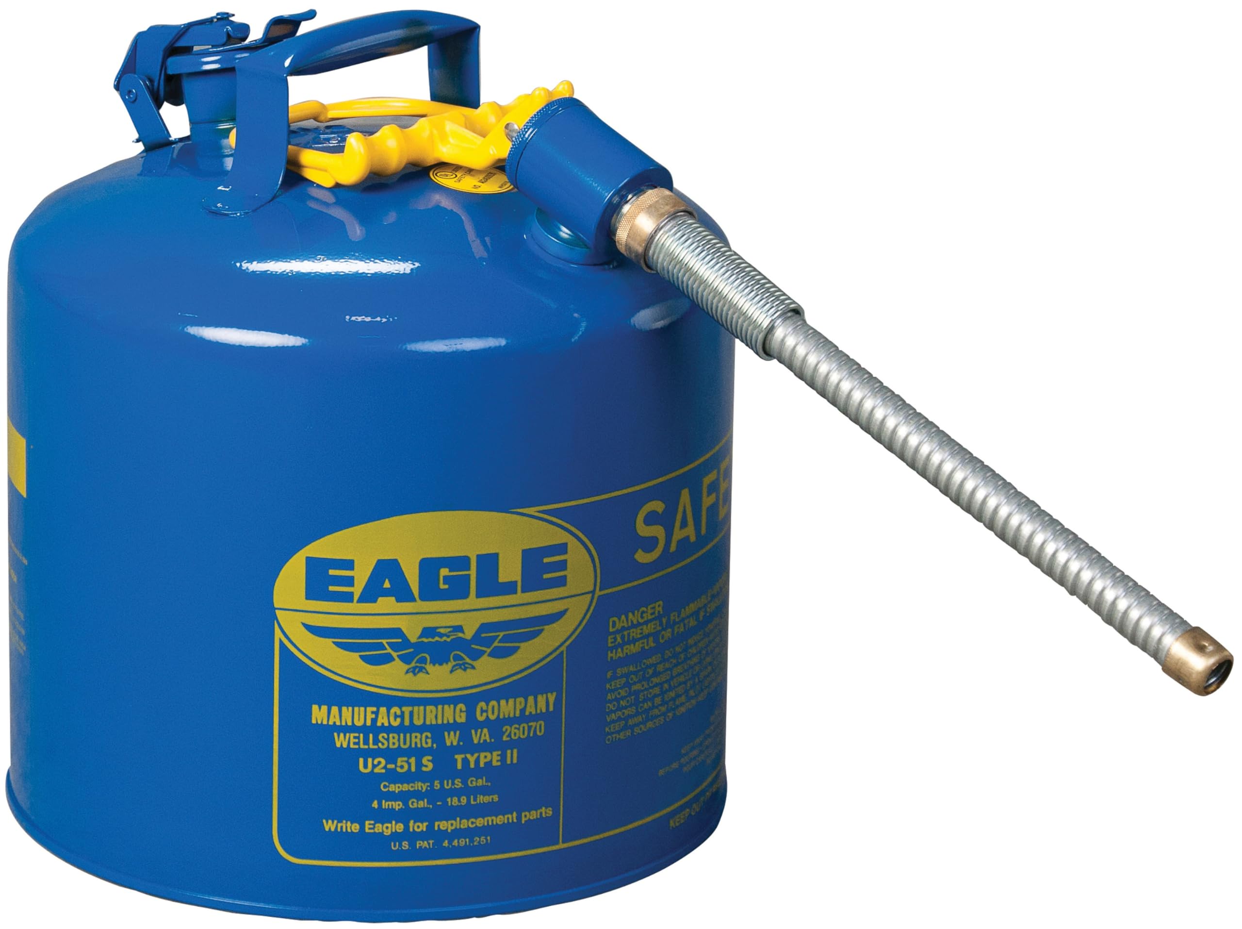 Snapklik.com : Eagle 5 Gallon Type II Blue Safety Gas Can For Kerosene