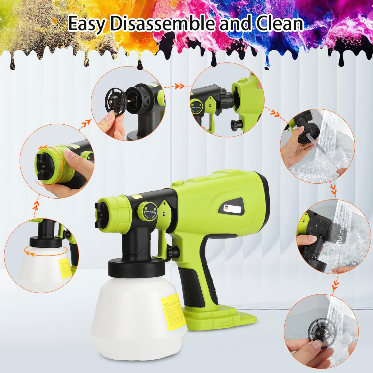 House Painting Sprayer Cordless Paint Sprayer With 2 Batteries - 4 ...