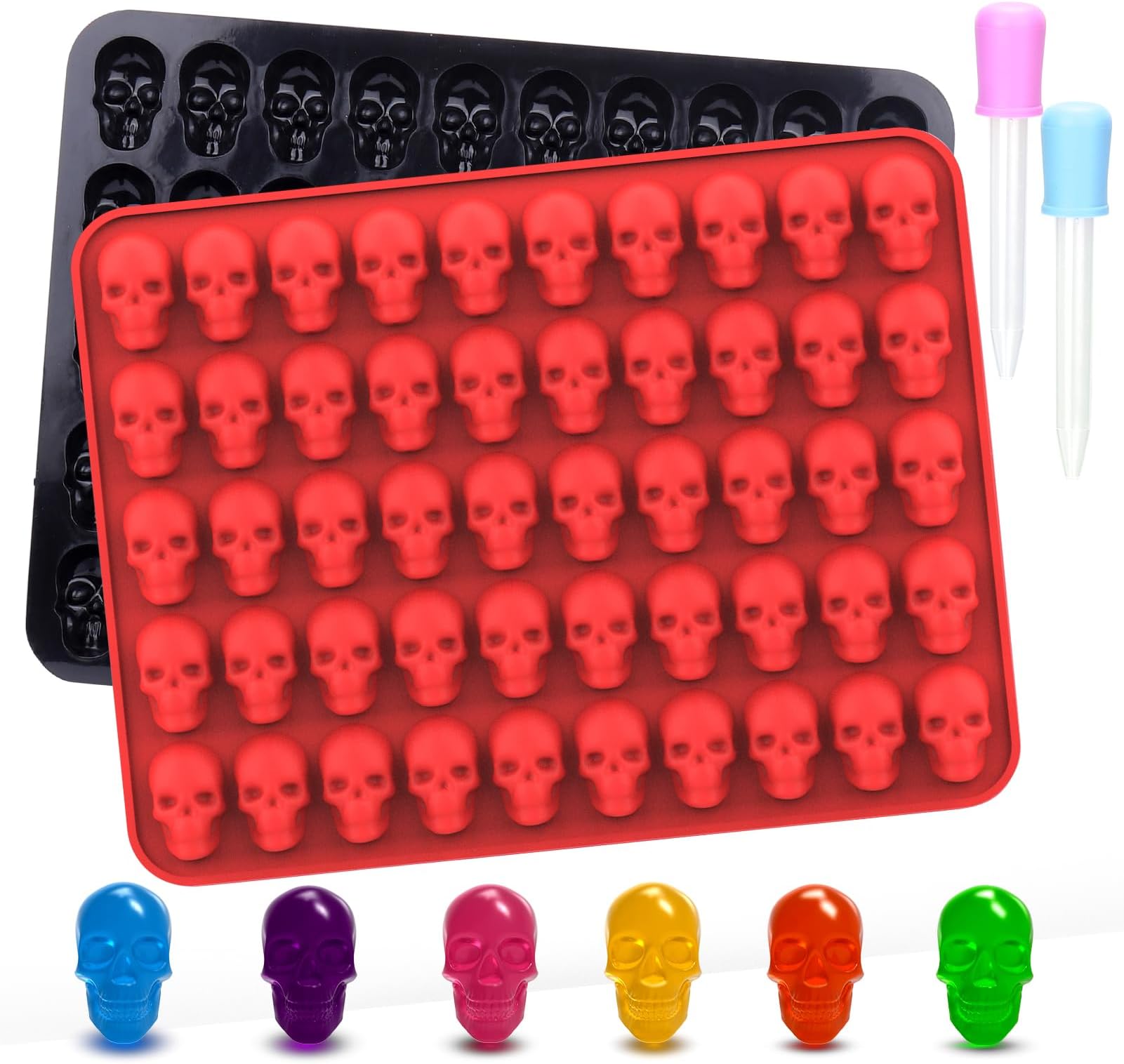 Amazon.com: Webake Mini Skull Candy Mold with 4 Different Shapes, 36 ...