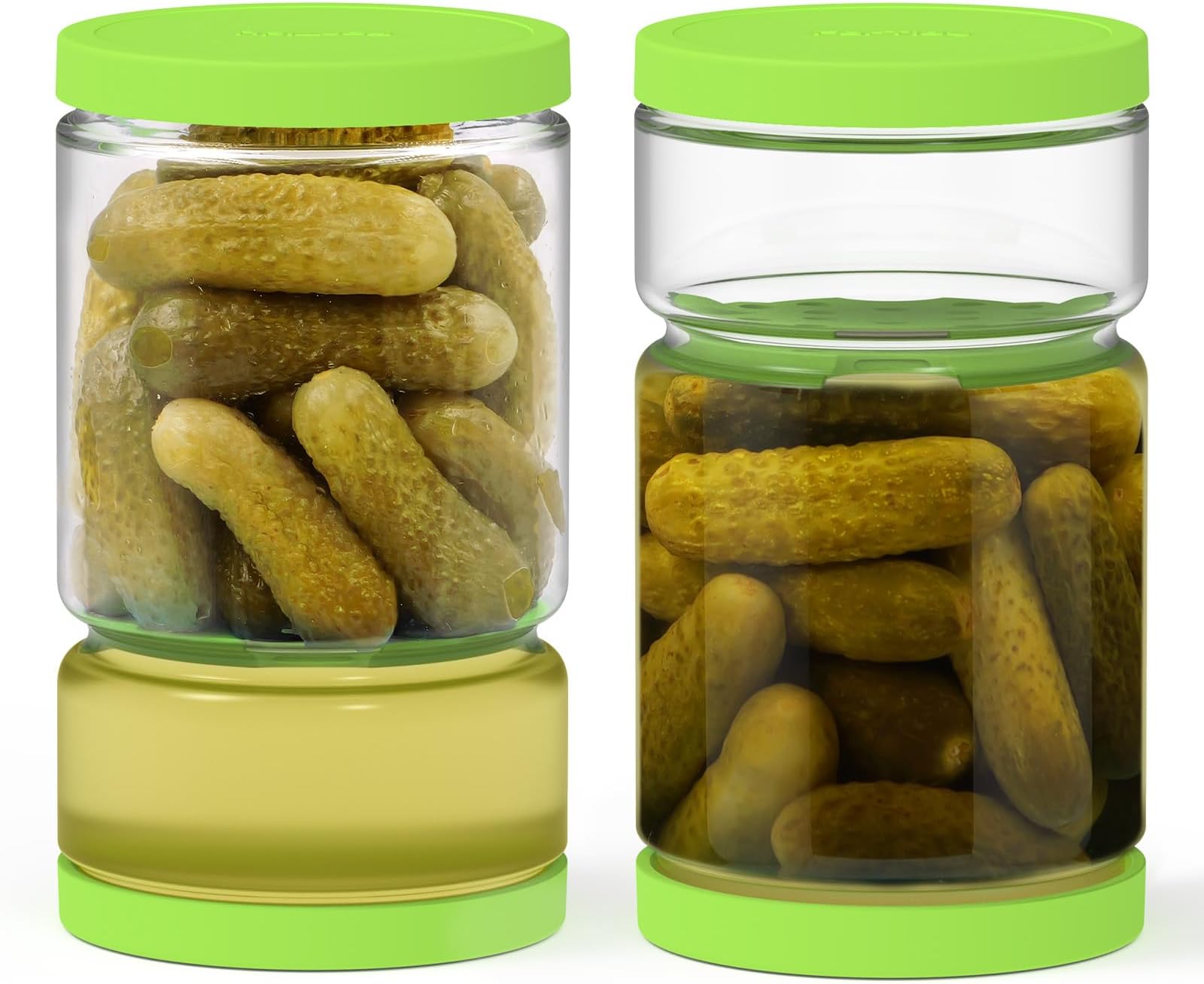 Amazon.com: LANDNEOO 2 Pack 36oz Glass Pickle Jar with Strainer Flip ...
