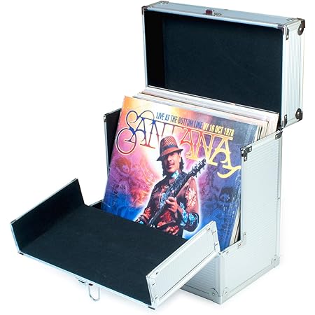 Oypla 100 x 12 LP Vinyl Record Box Hard DJ Flight Case Aluminium ...