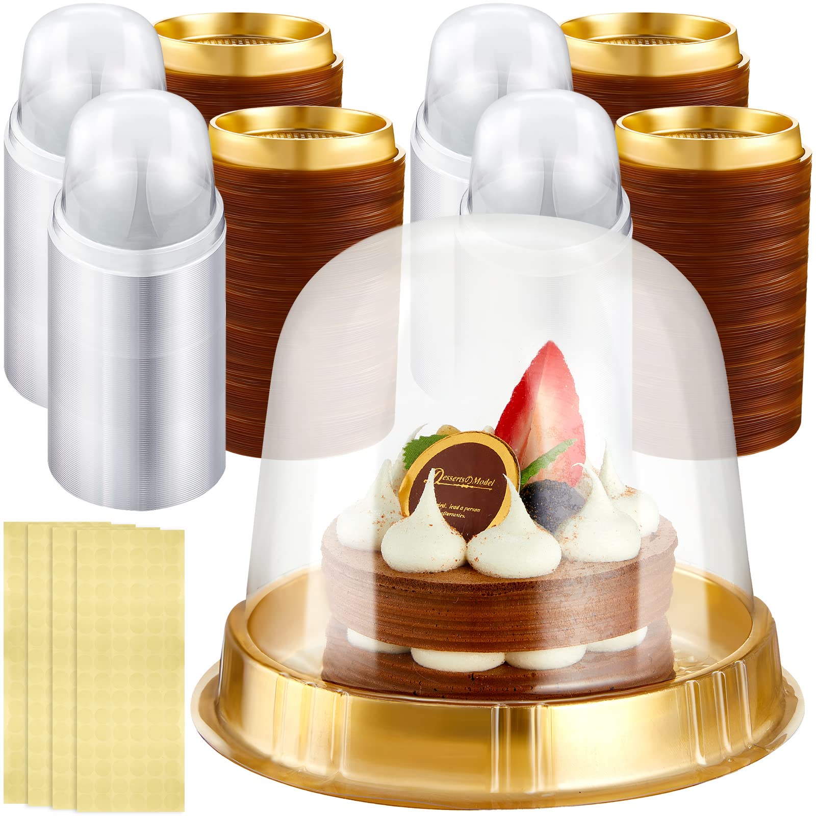 Weewooday 400 Pcs Individual Cupcake Boxes Clear Plastic Cupcake ...