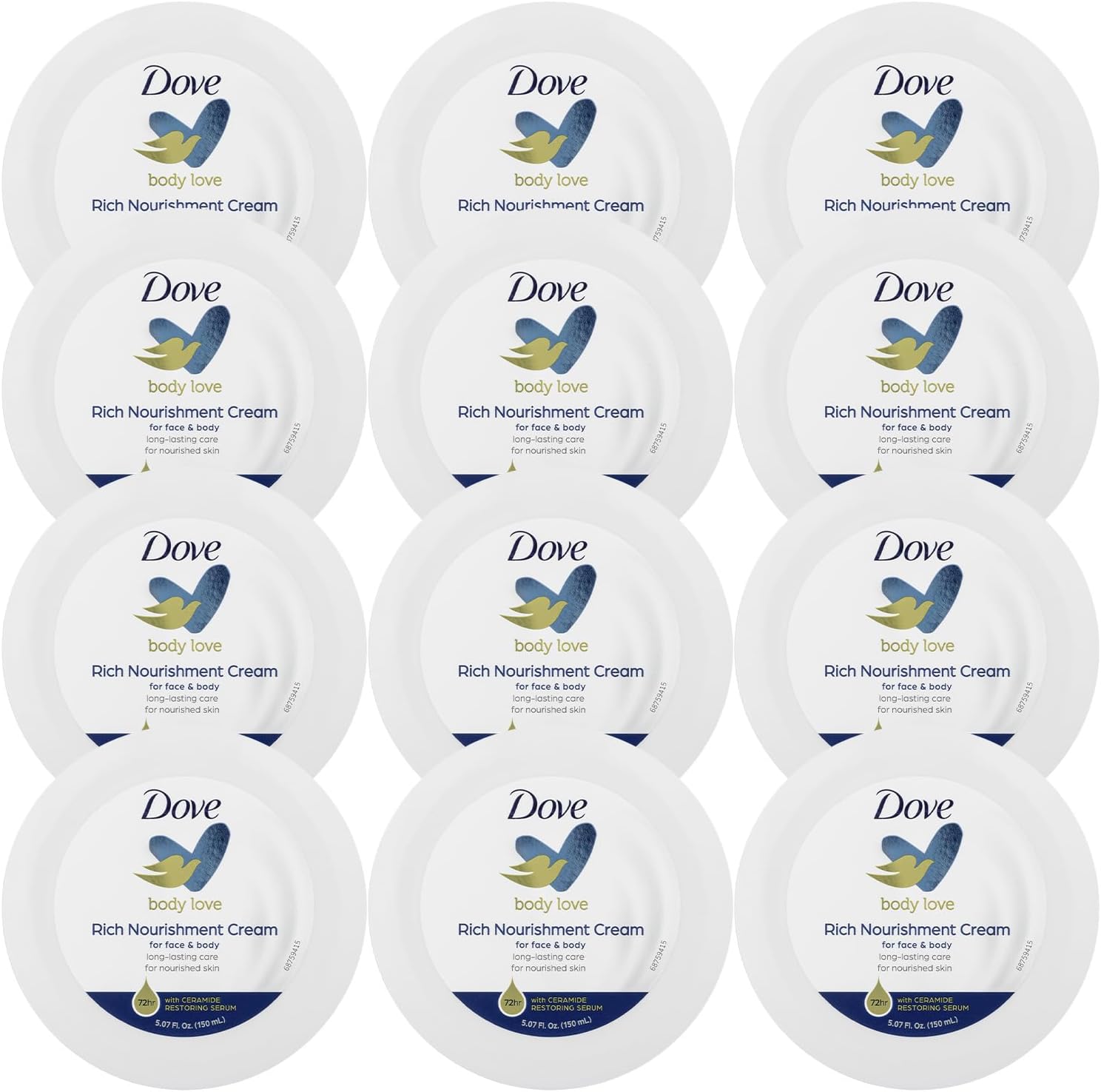 Amazon.com : Dove Body Love Rich Nourishment Cream, Face, Hand & Body ...