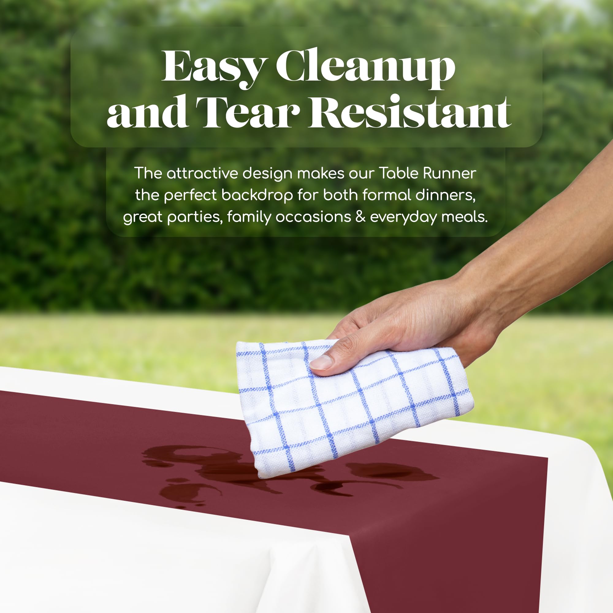 Snapklik.com : Burgundy 12 Pack Premium Disposable Plastic Table Runner ...