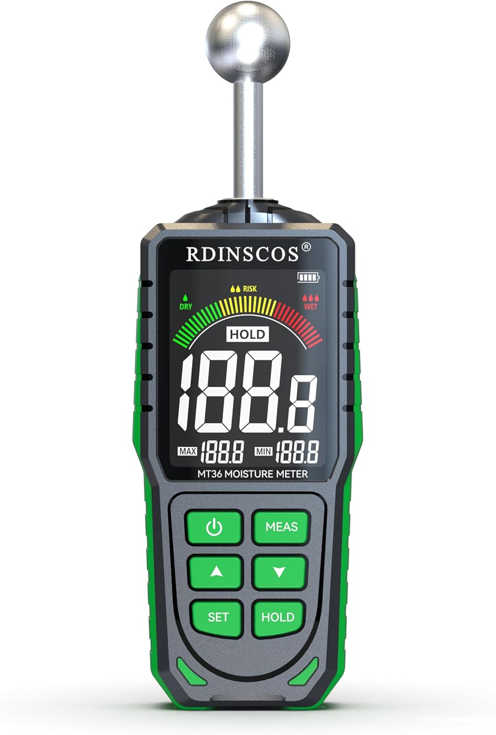Rechargeable Pinless Moisture Meters, Wall Moisture Detector for Lumber ...
