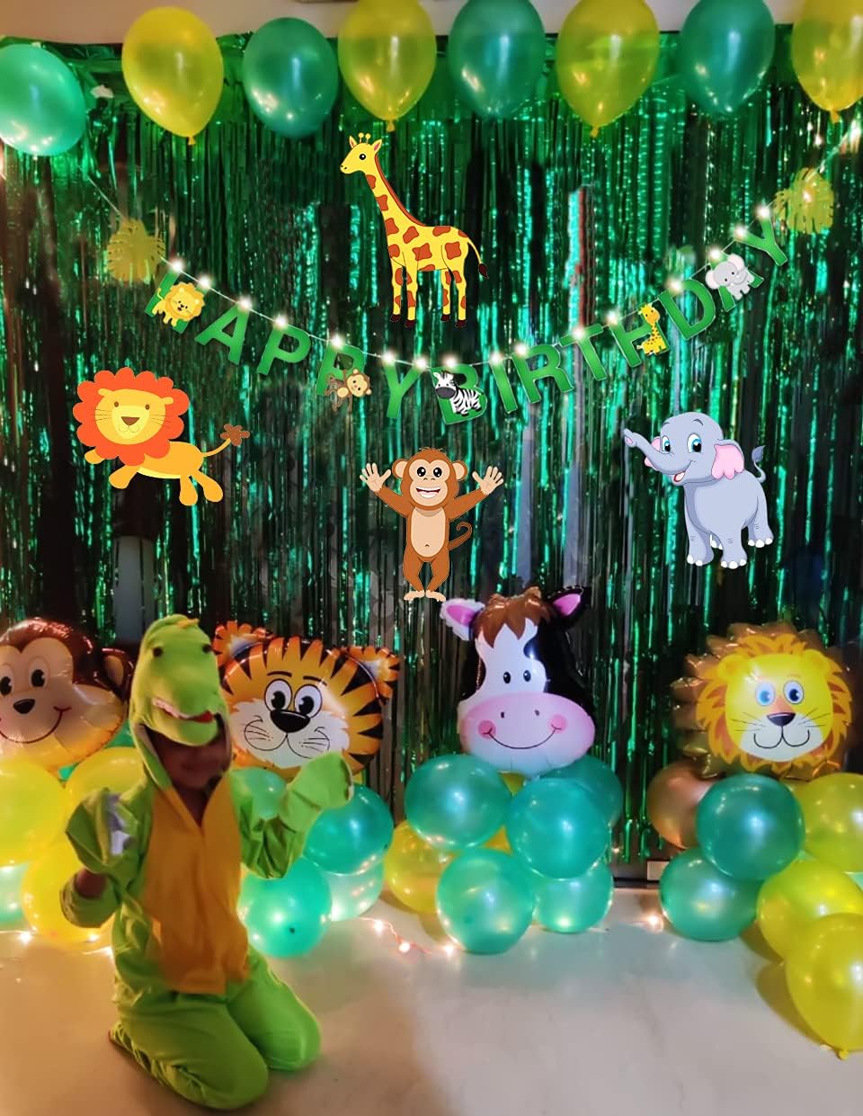 Party Propz Jungle Theme Birthday Decoration Combo - Pack of 64 Pcs ...