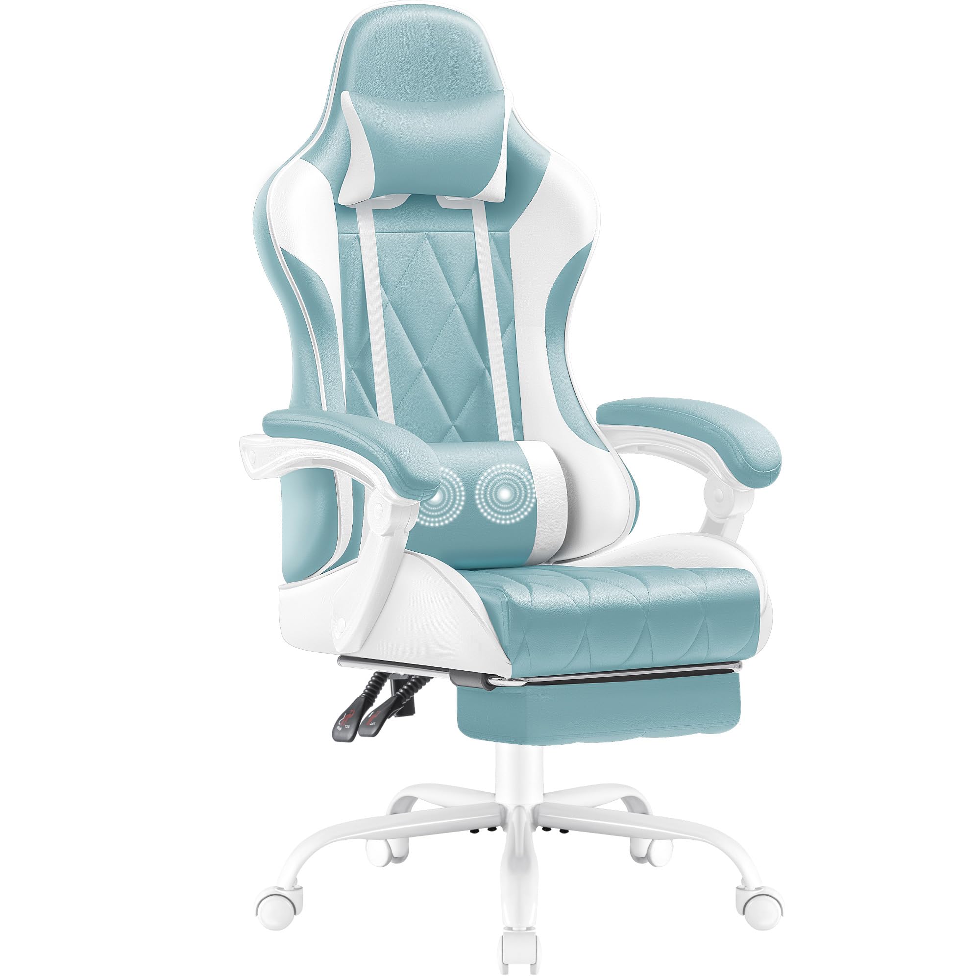 Amazon.com: Shahoo Gaming Chair with Footrest and Massage Lumbar ...