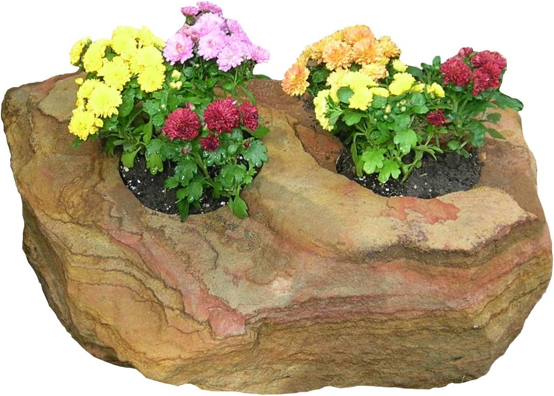 Amazon.com: Stone Age Creations PL-SS-2 Natural Stone Planter, Two 4 ...