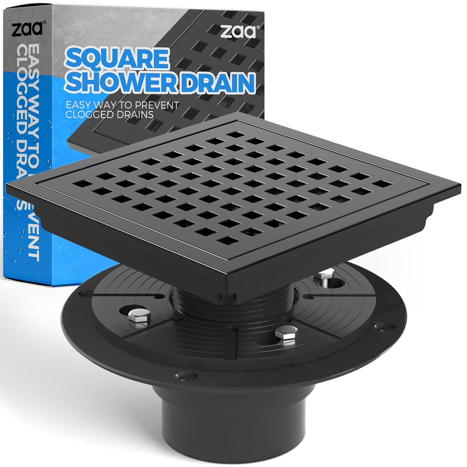 Snapklik.com : Zaa 6 Inch Square Shower Drain, Bathroom Floor Drain ...