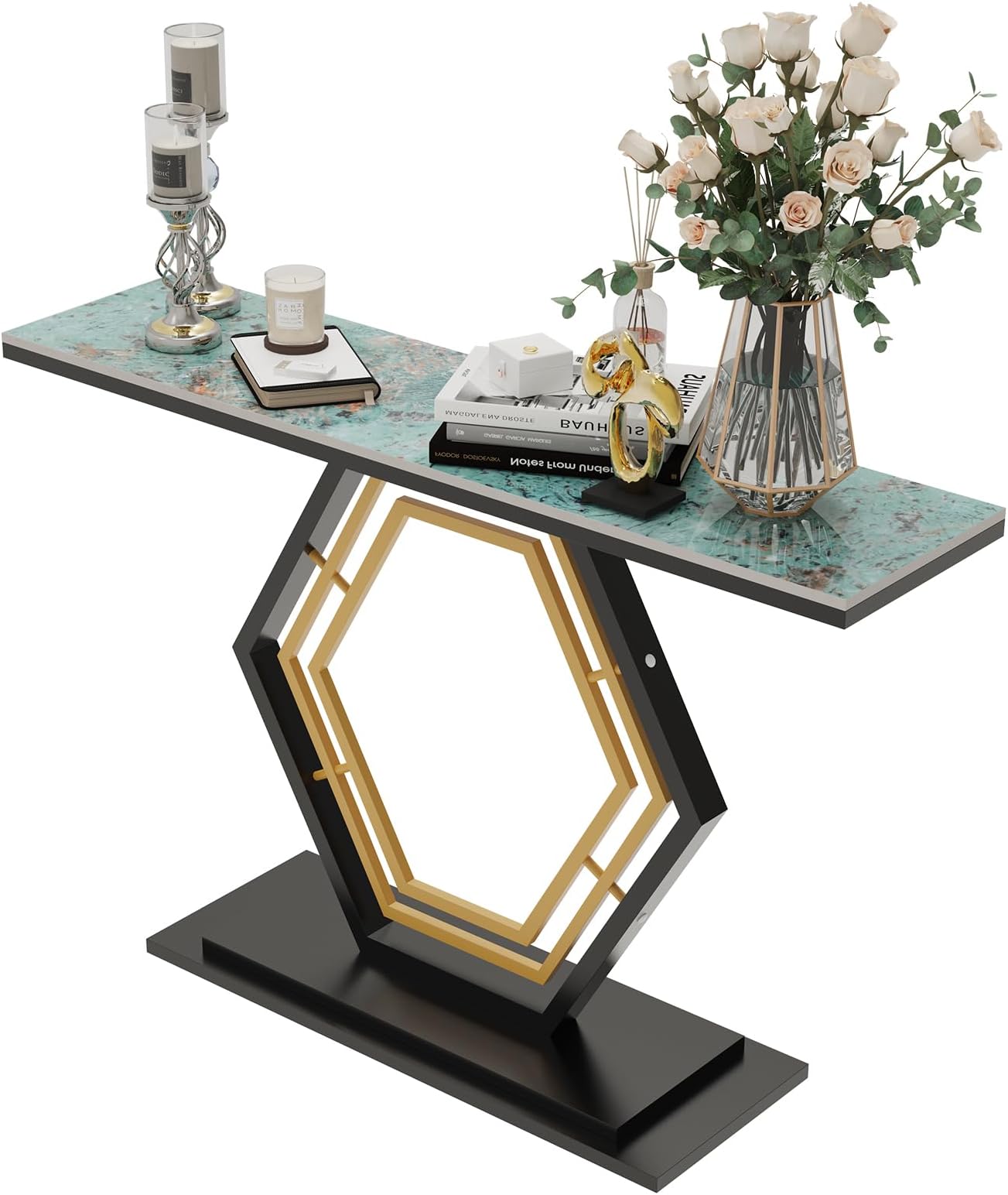 FATIVO Marble Console Table Sintered Stone:Luxury Modern Hallway Tables ...