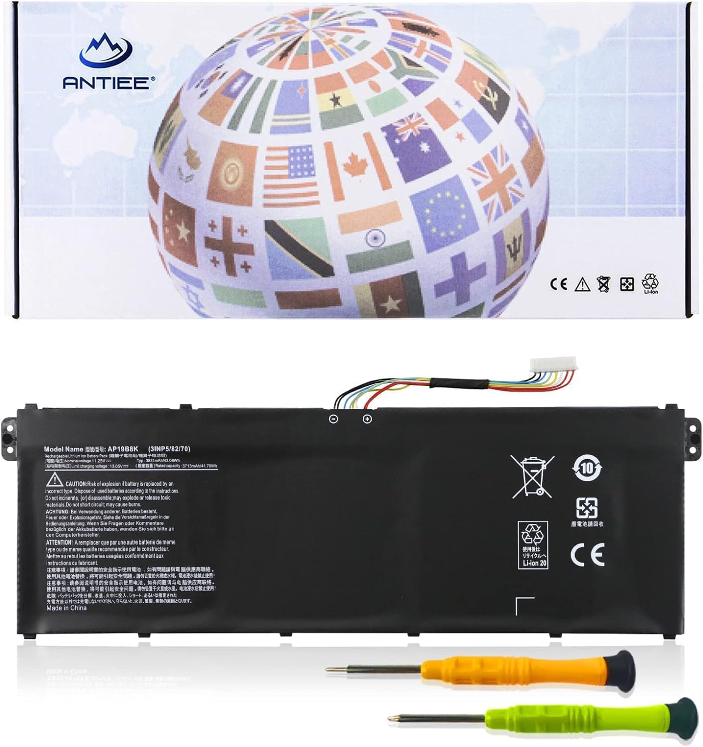 Amazon.com: ANTIEE AP19B8K AP19B5K - Batería para portátil Acer Aspire 3 A315-56 A315-57 A315 ...