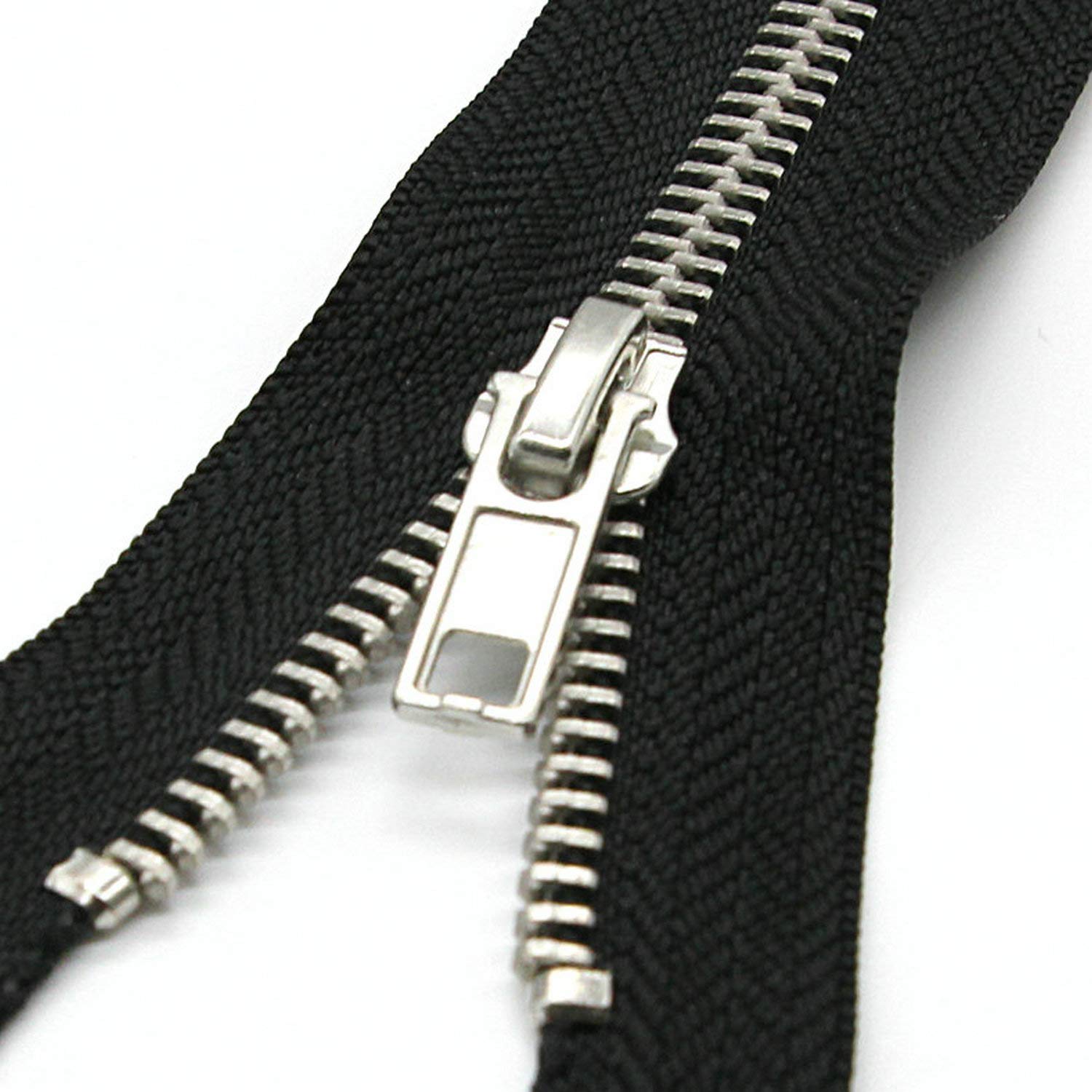 Amazon.com: #8 26 Inch Zippers for Jackets Sewing Coats Crafts Silver ...