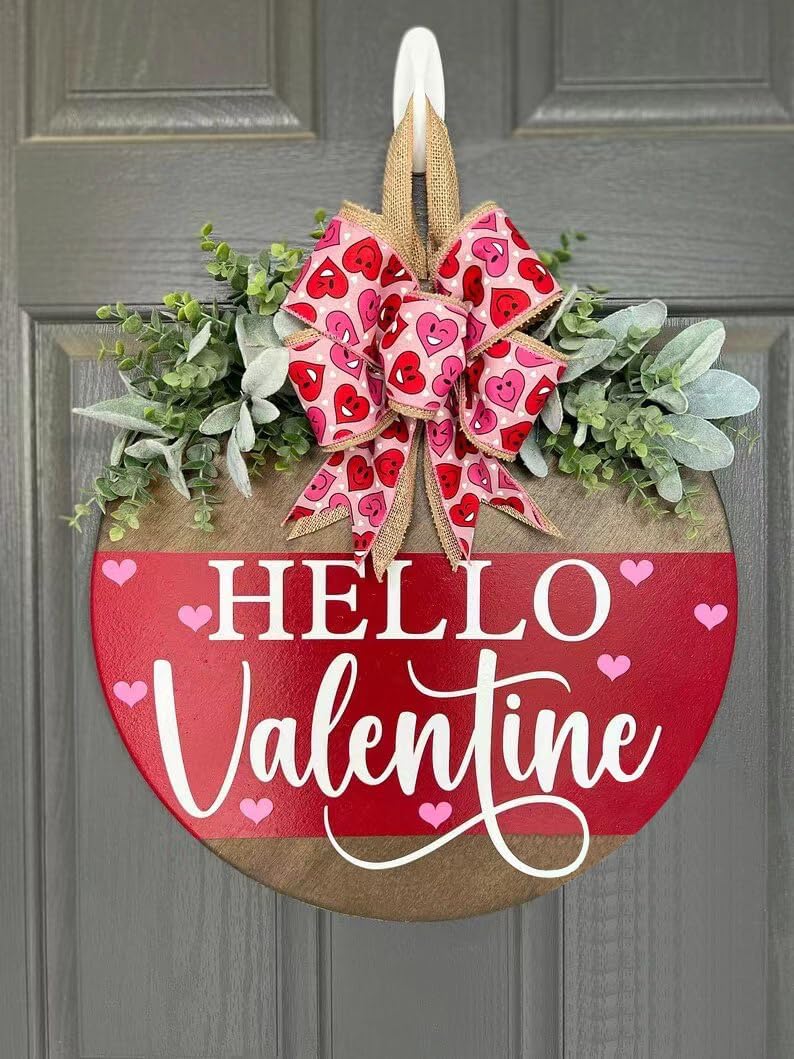 Amazon.com: Menkxi Happy Valentines Day Love Be Mine Door Sign Hanging ...