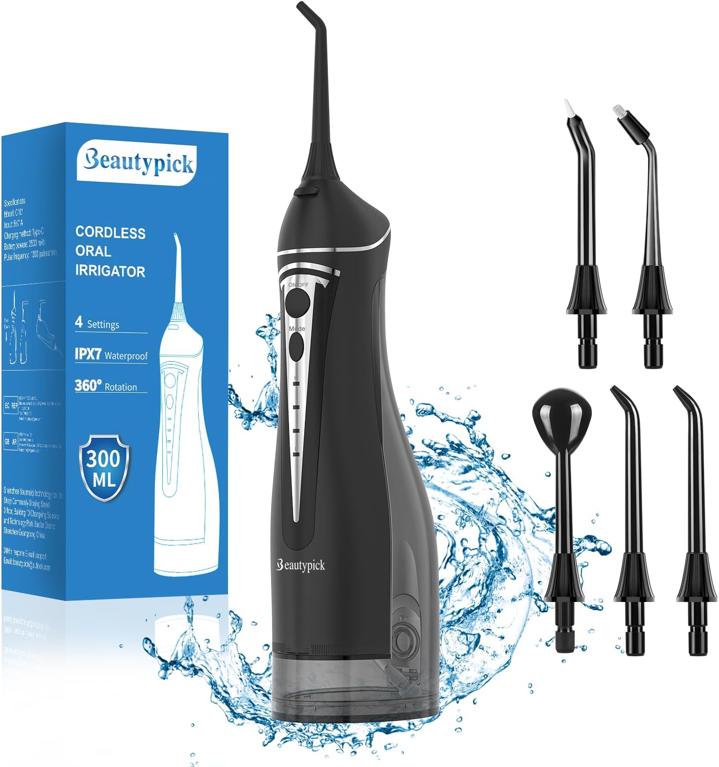 Amazon.com: Water Flosser for Teeth Pick Cordless, Beautypick Portable ...