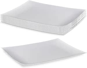 Amazon.com: Lillian Collection Pearl Plastic Rectangle Plates - 9" x 6. ...